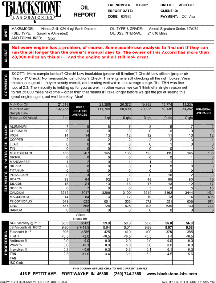 Gas Engine Reports | Blackstone Laboratories